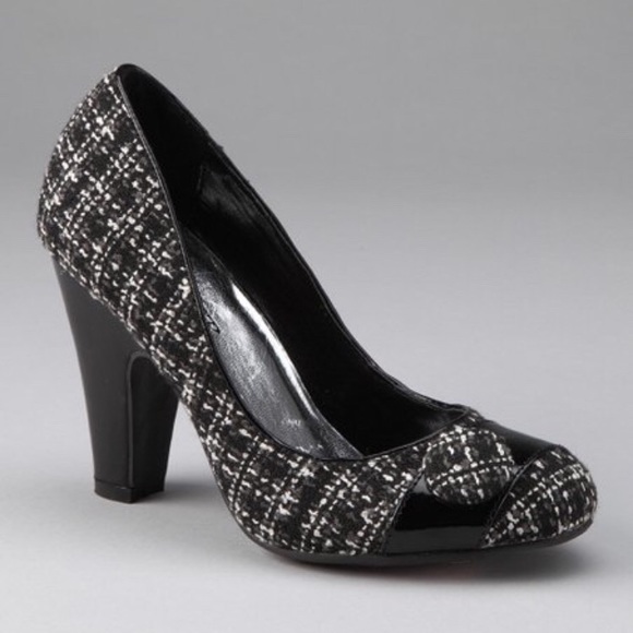 Bumper | Shoes | New Classy Black Plaid Heels | Poshmark